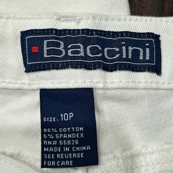 Baccini | Pants & Jumpsuits | Baccini Womens White Denim Casual Bermuda ...
